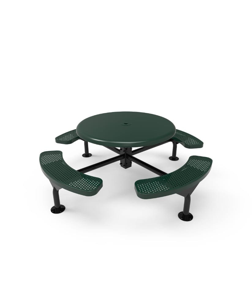 46" Nexus Round Pedestal Picnic Table with Solid Top - ParkTuff™ | Park ...